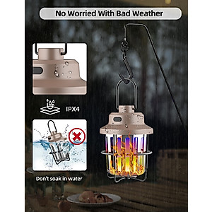 Bug Zapper Outdoor Camping Lamp with Mosquito Zapper Versatile Portable & Rechargeable Flying Insect Killer Lantern IPX4 Waterproof Indoor and Outdoor Mosquito Zapper for RVs, Camping, Home, Patio 2PC