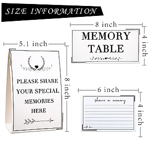 Outus 52 Pieces Share a Memory Cards Funeral Guest Book Memory Card for Celebration of Life, Birthday, Graduation, Wedding, Anniversary, Retirement, Baby Showers (White)