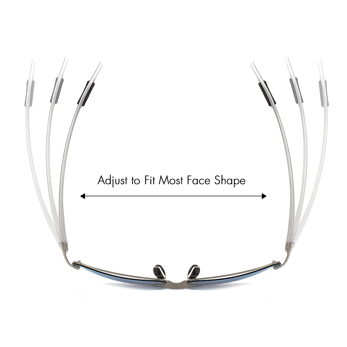 JIM HALO Rimless Polarized Sport Sunglasses Men Women, Spring Hinge Metal Frame for Running Fishing Cycling Driving Silver/Mirror Blue