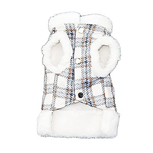 FrenchyB Dog Warm Vest for Small Dogs | Warm Pullover Dog Vest with Leash Attachment D-Ring on Back Windproof Soft Lined Dogs Vest (Large, Blue)