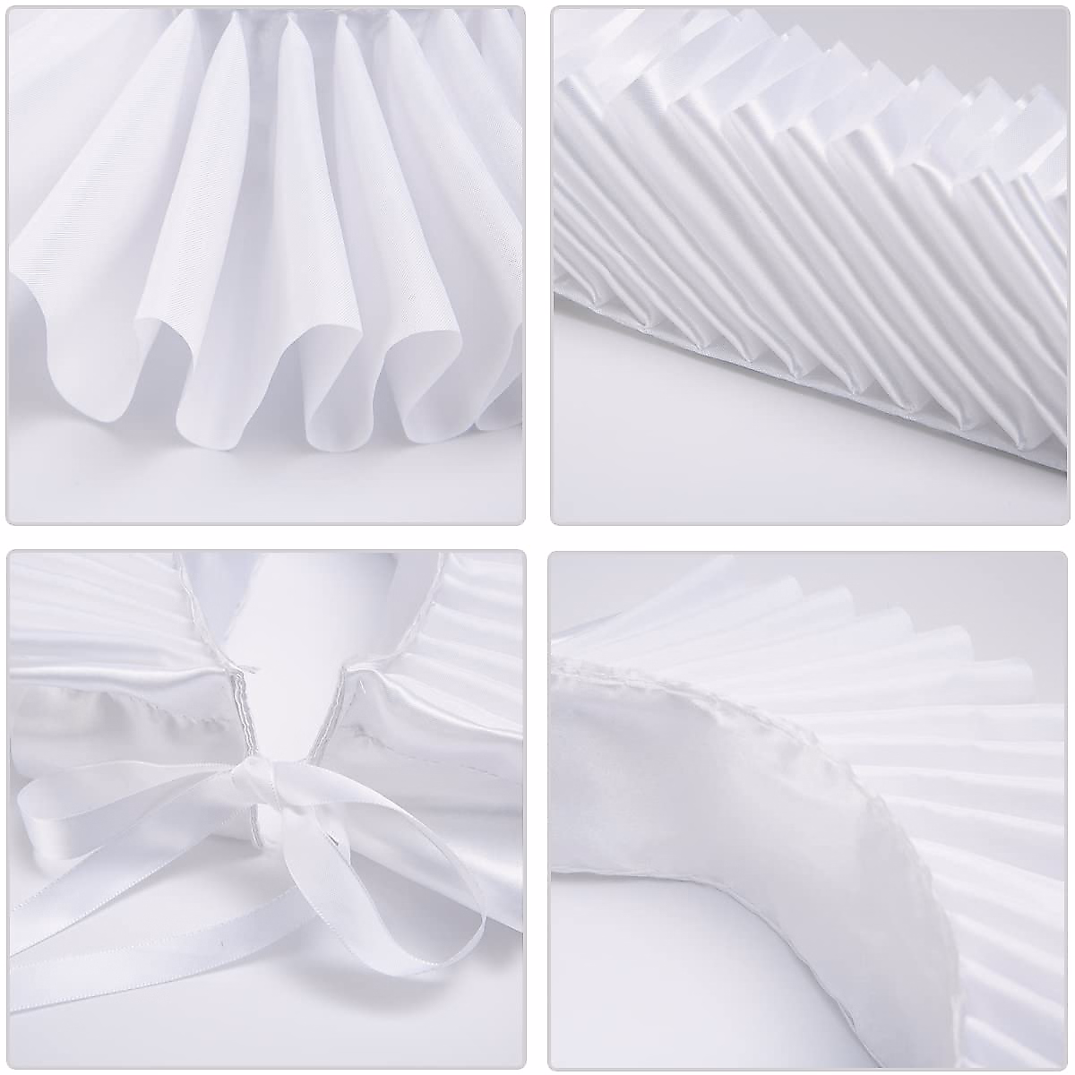 Elizabethan Collar,Renaissance Ruffle Clown Collar Victorian Colonial Dickens Neck Lace Neck Collar White