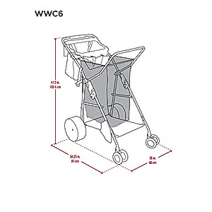 Rio Brands Wonder Wheeler Deluxe Beach Utility Foldable Cart with Removable Storage Tote, Blue