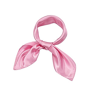 SATINIOR Silk Like Neck Scarf Square Scarf Satin Headscarf ascot Neck Scarves for Women(23.62 x 23.62 Inches,Pink)