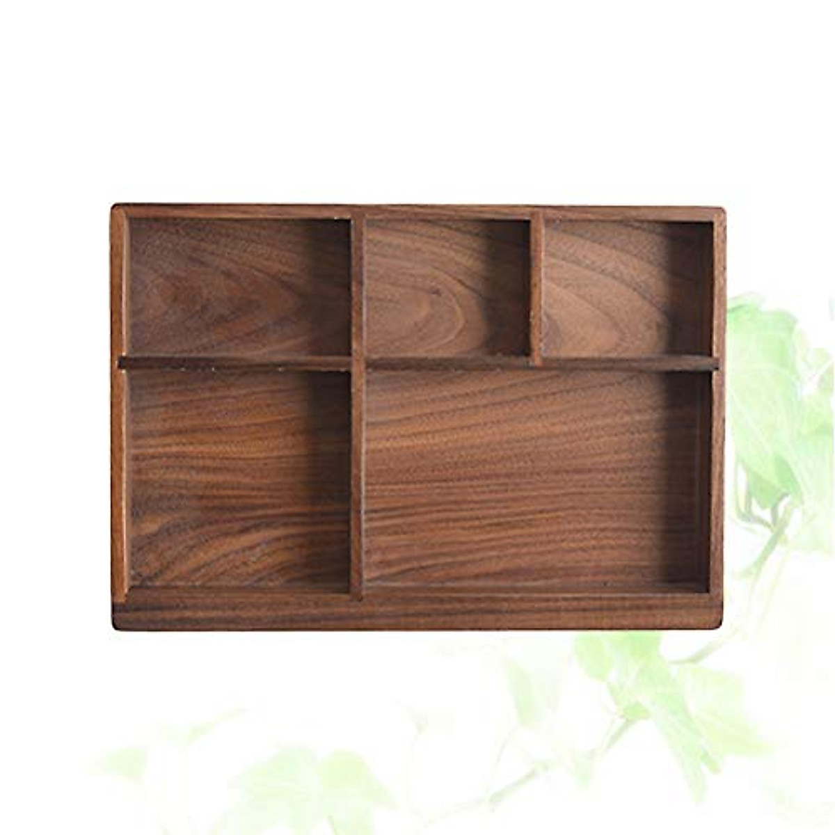 Black Walnut Western-style Drawer Type Cutlery Storage Box Desktop Solid Wood Storage Tray Tableware Organizer - 24x16.8x2.5cm (Picture 1)