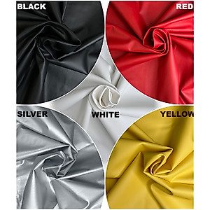 4-Way Stretch Vinyl Clothing Fabric Apparel Flexible Lightweight (16oz per Yard) PU Faux Leather 54" Wide Sold Continuous Yard - Strong Stretch Rebound, Create Outfits, Water Resistant, Stretch-White