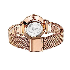 SHENGKE Minimalist Watch (Love Me Tender Love Me Home) Casual Fashion Wrist Watch Mesh Numerals Golden