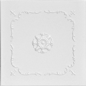A La Maison Ceilings R43 Bourbon Street Foam Glue-up Ceiling Tile (21.6 sq. ft./Case), Pack of 8, Plain White