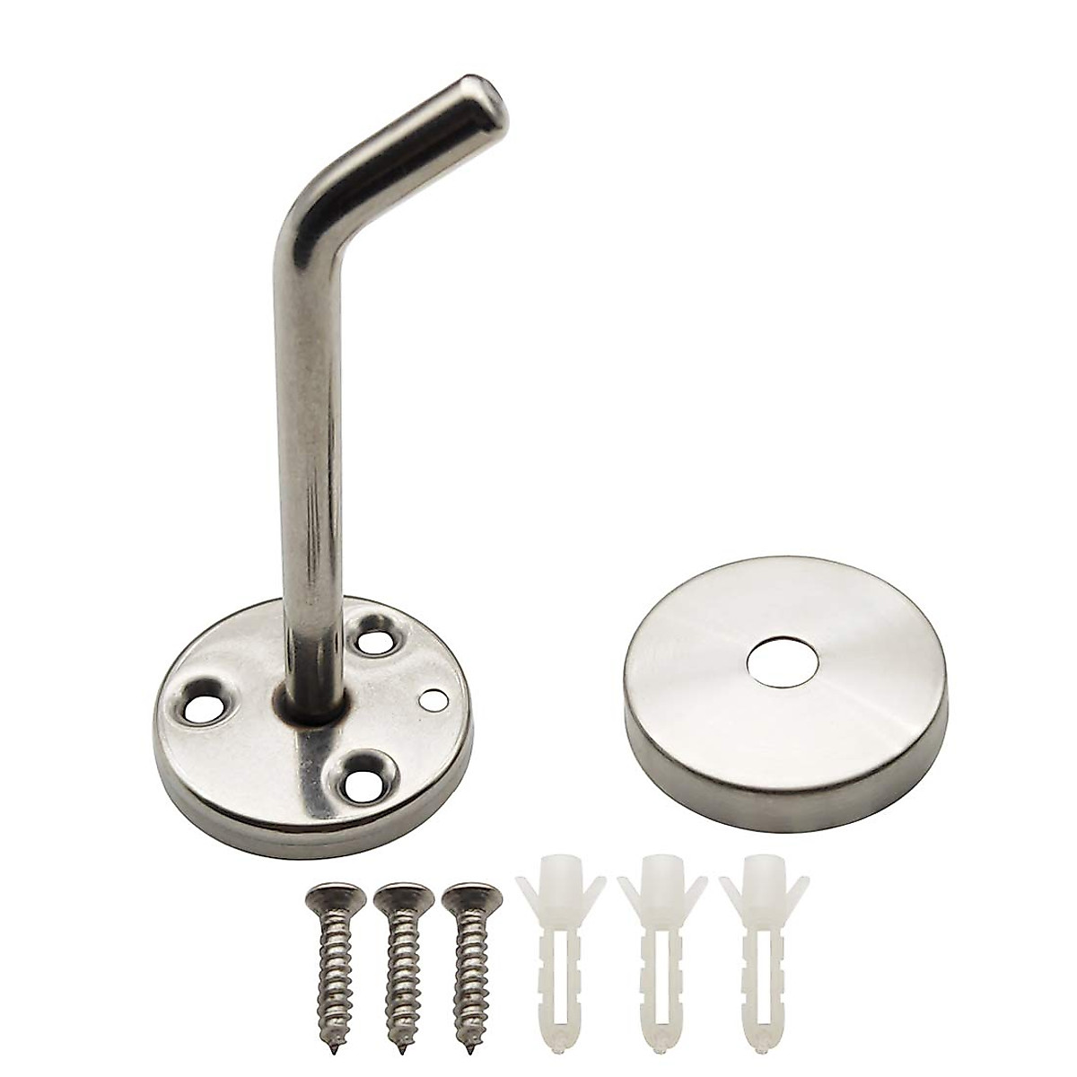 Sipery 4Pcs Stainless Steel Wall-Mount Robe Hooks Heavy Duty Elephant Nose Closet Robe Hooks, Coat Towel Robe Hooks for Kitchen,Bedroom, Bathroom,Closets Hooks 3.58inch