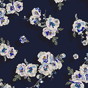 Vera Bradley women's Performance Twill Convertible Small Backpack Bookbag, Blooms and Branches Navy, One Size