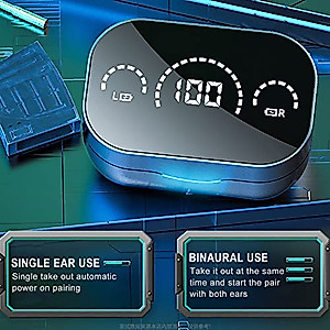 LILAJO Wireless Headphones in-Ear - Stereo Sound Sports Earplugs with Mirror Design LED Smart Display - Noise Reduction Bluetooth Headset - Touch-Control Immersive Premium Sound Earbuds