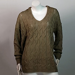 Womens Sweater Jumper Hooded Plus Size Twist Oversized Solid Color Ribbed V-Neck Plain Knitted Tops Loose Knitting Pullover Knitwear(2XL,A Red)