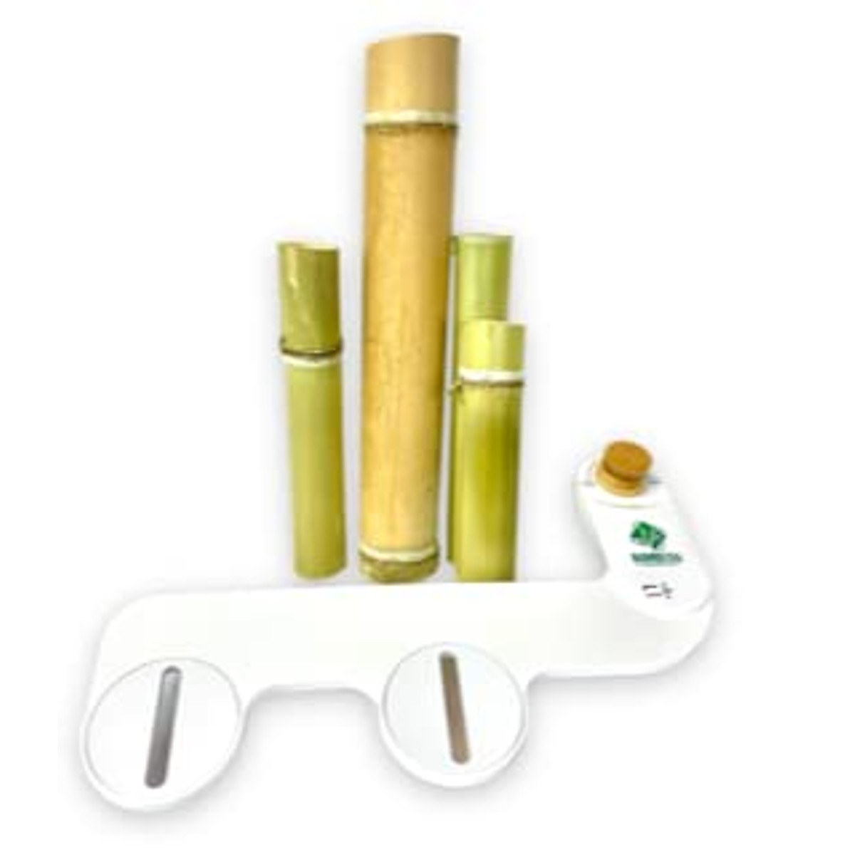 Bampoo Bidet Attachment for Toilet Seat - Non Electric, Ultra-Slim, Detachable, Self-Cleaning, Real Bamboo Knob, Adjustable Water Pressure and Angle Controls - Easy Home Installation