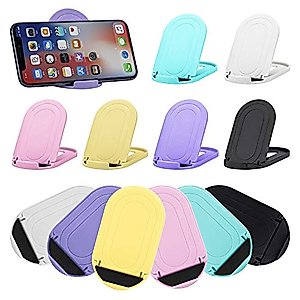 Adjustable Cell Phone Stand Foldable - 12Pcs Desktop Cell Phone Holder Foldable Phone Stand for iPad Mini Stand Multi Angle iPhone Stand for Desk Accessories - Universal Tablet Stand Samsung iPhone