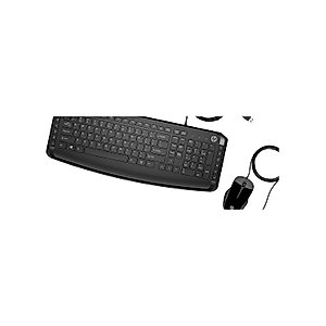 HP Pavilion Wired Keyboard and Mouse 200 (Black) - USB-A Plug-and-Play - Full-Sized Keyboard with Numeric Keypad, Enhanced F1-F12 Keys, & 12 Hotkeys - 1600 DPI Mouse - Windows Compatible (9DF28AA#ABL)