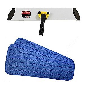 Rubbermaid HYGEN Replacement Kit - Contains One (1) Q560 Rubbermaid HYGEN 17" (43.2 cm) Quick-Connect Wet/Dry Frame & Three (3) Q410 Rubbermaid HYGEN 18" (45.7 cm) Microfiber Damp Room Mops