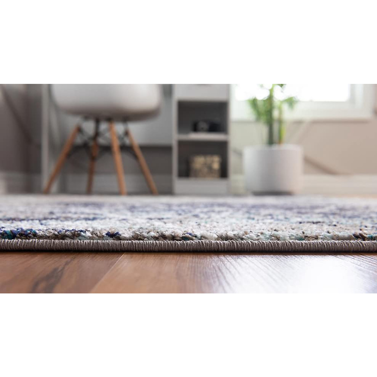 Unique Loom Trellis Frieze Collection Area Rug - Geometric (4' x 6', Blue Multi/ Ivory)