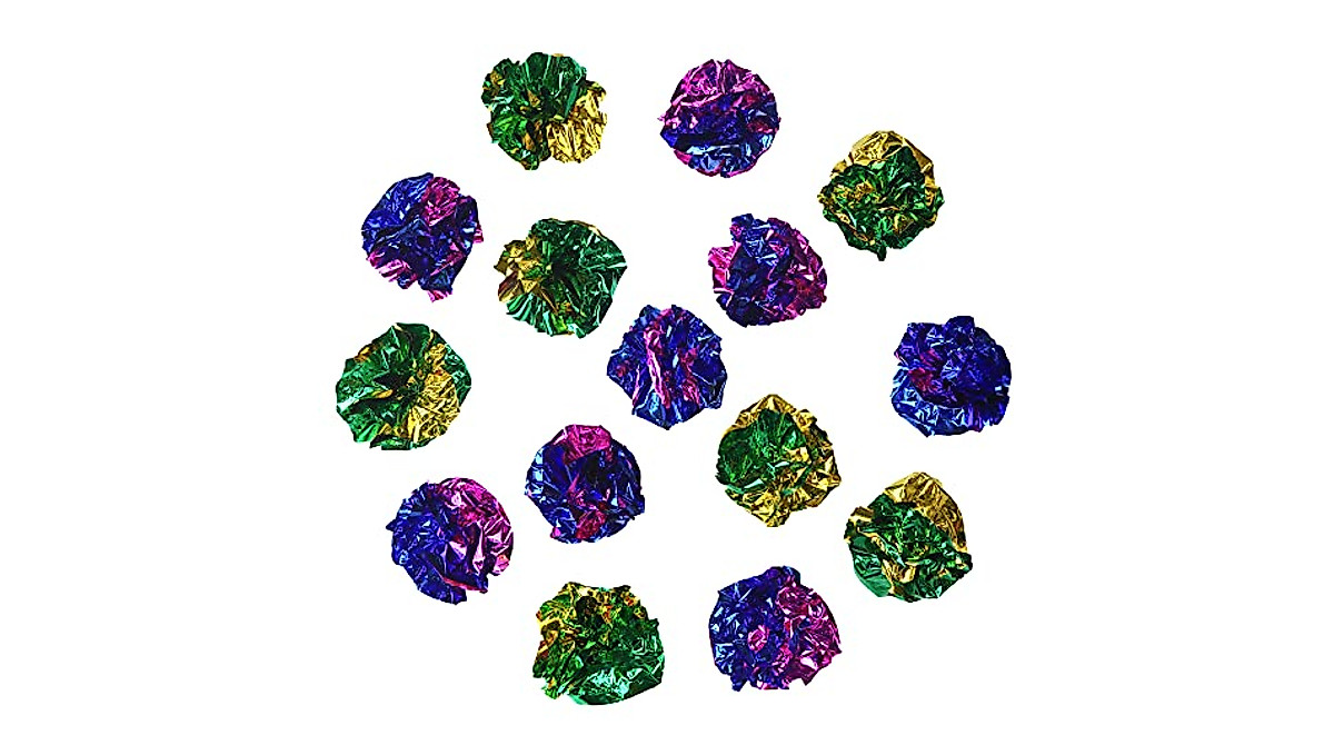 CHIWAVA 45PCS Mylar Crinkle Balls for Cats