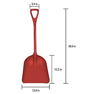 Remco 69824 Seamless Hygienic Shovel - BPA-Free, Food-Safe, Commercial Grade Kitchen and Gardening Accessories, 14", Red
