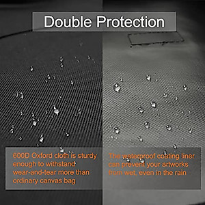 Cupohus Waterproof Art Portfolio Bag 25" x 37" for 24" x 36" Artworks with Outer Pockets and Handle, Student Carrying Storage Bag