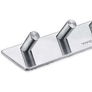 Stainless Steel Wall Mounted Hooks Rail Heavy Duty Metal Hanger Rack for Hanging Coats, Towels, Keys