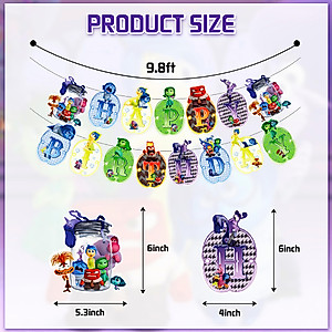 Happy Birthday Party Supplies, Cartoon Birthday Party Decorations Includes Happy Birthday Banner, Hanging Swirls for Kids Boys Girls, Baby Shower Party Favors Supplies Outdoor Indoor