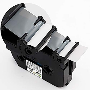 Buyalot Compatible Label Tape Replacement for Brother Ptouch TZe Label Maker Tape TZe-155 TZ-155 24mm 0.94 Inch White on Clear Label Tape, Compatible with Brother D600 P700 P750W, 2-Pack