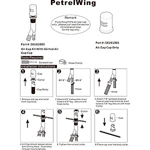 Dishwasher Air Gap Cover Black only, Skirted, Replacement Black air gap dishwasher,Solid Brass,Matte Black Finish