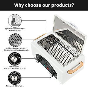 High Temperature Metal Tool Cleaning Box, 110V 300W 1.5L with Timer Manicure Pedicure SPA Salon Barber Equipment for Sundry Beauty Hair Nail Metal Tools with Handle