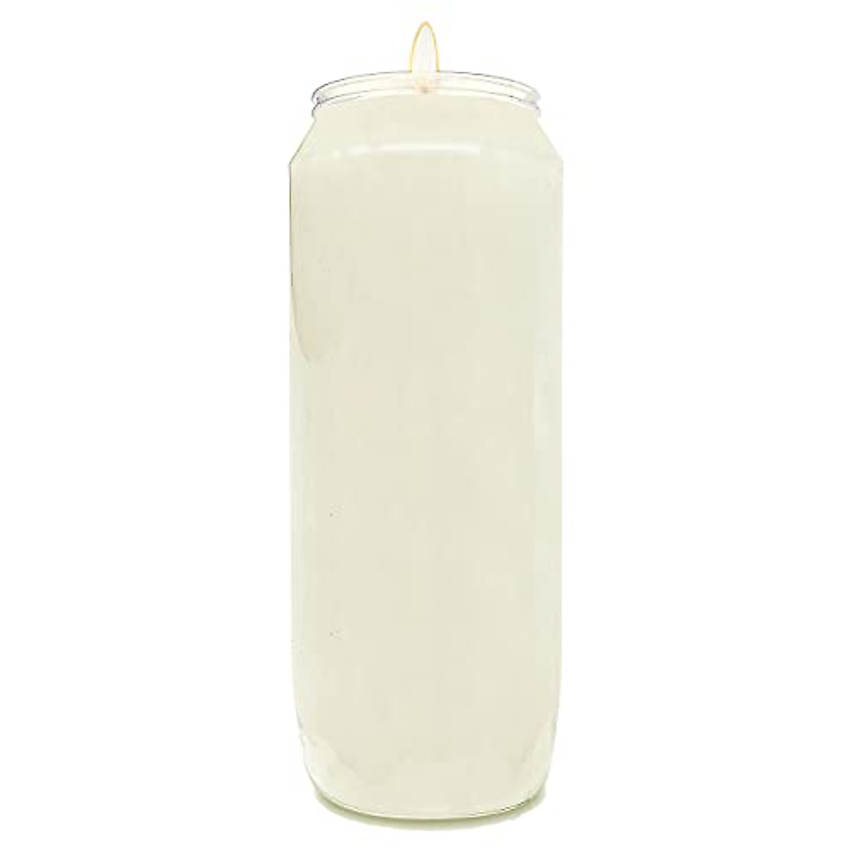 9 Day White Prayer Candles, 10 Pack - 7" Tall Pillar Candles for Religious, Memorial, Party Decor, Vigil and Emergency Use - Vegetable Oil Wax in Plastic Jar Container - by Hyoola