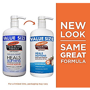 Palmer's Cocoa Butter Formula Daily Skin Therapy Body Lotion, Pump Bottle, 33.8 Ounces (Pack of 2)