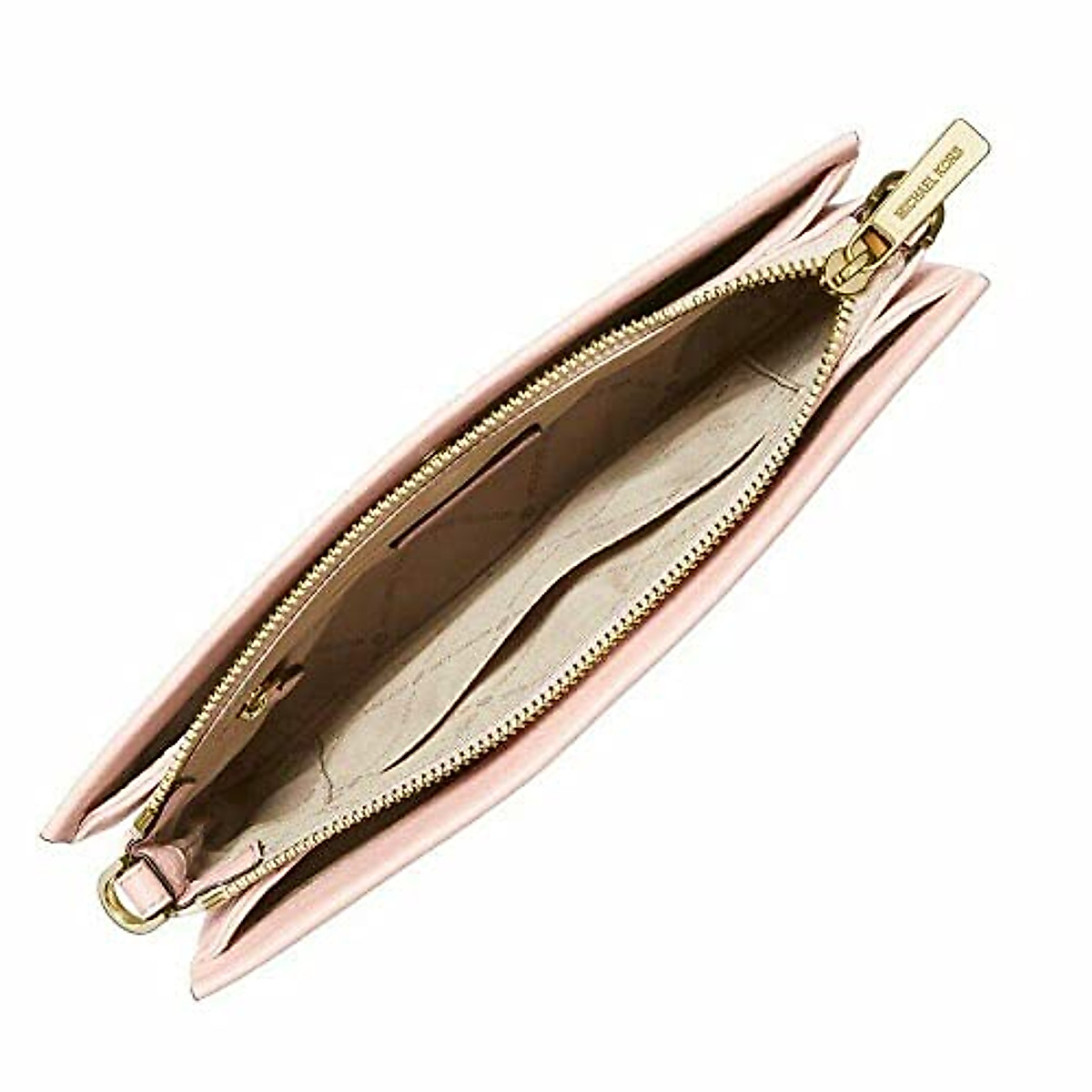 Michael Kors Pebbled Leather Large Triple Gusset Crossbody - Powder Blush