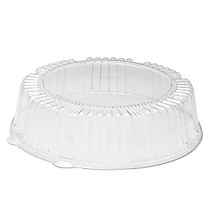 CaterLine Plastic Round Catering Tray Dome Lid, 12-Inch Diameter x 2.75-Inch Height, Clear (25-Count)