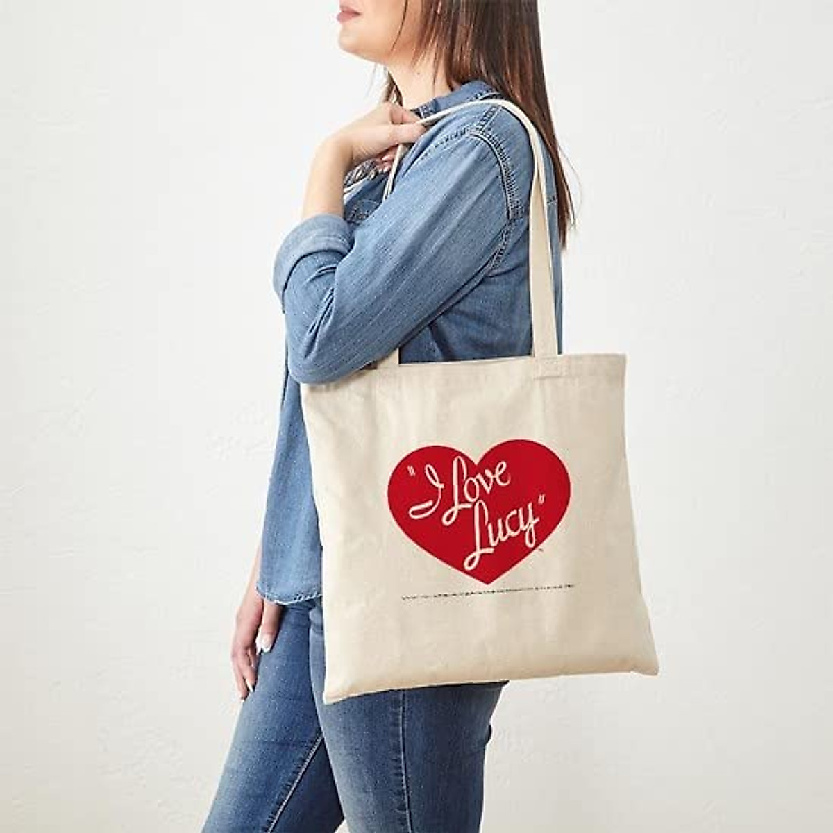 CafePress I Love Lucy: Logo Tote Bag Natural Canvas Tote Bag, Reusable Shopping Bag