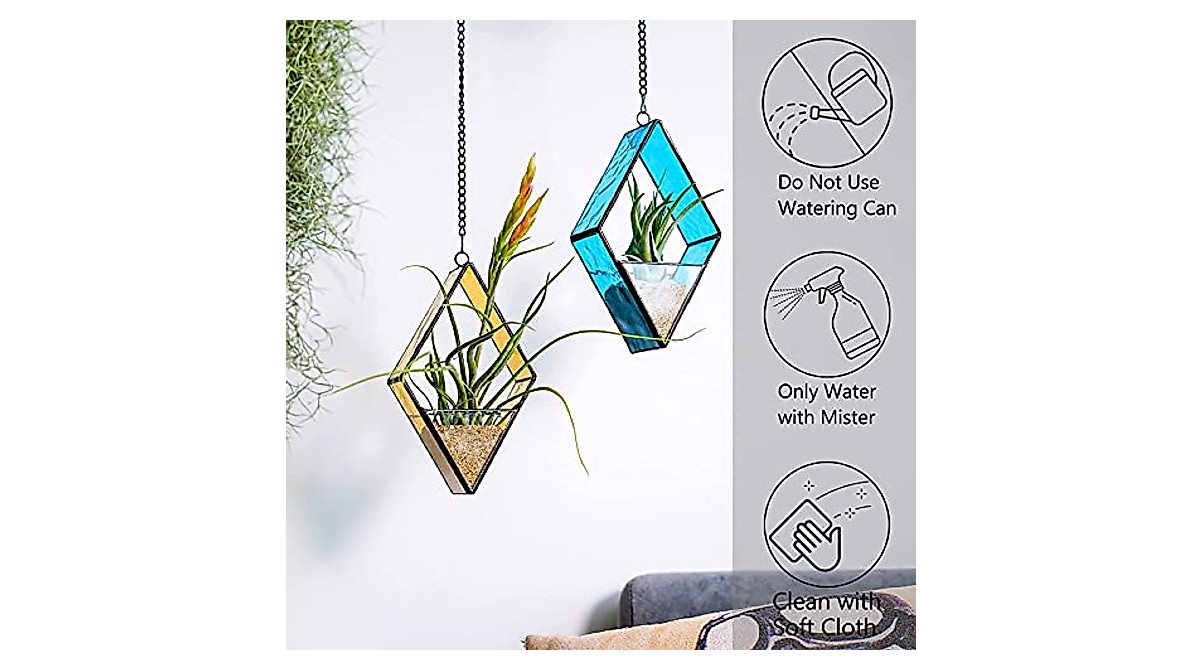 Stained Glass Terrariums Set - Chic Window Planters