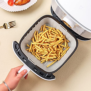 Mirenlife 2Pcs Air Fryer Silicone Liners, Square Silicone Air Fryer Liners, Reusable 8 Inch Silicone Air Fryer Basket, Easy Cleaning Air fryer Silicone Pot for 4 to 7 QT Air Fryer