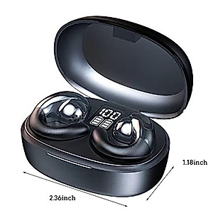 Nsxcdh Bluetooth 5.3 Mini Earbuds, Wireless TWS-Headphones with LED Digital Display & Touch-Control, Immersive Premium Sound Open Ear Headset, for Sports & Game(Black)