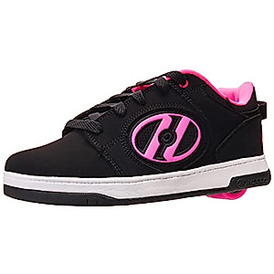 HEELYS Girl's Voyager Tennis Shoe, Black/Pink, 2 M US Big Kid
