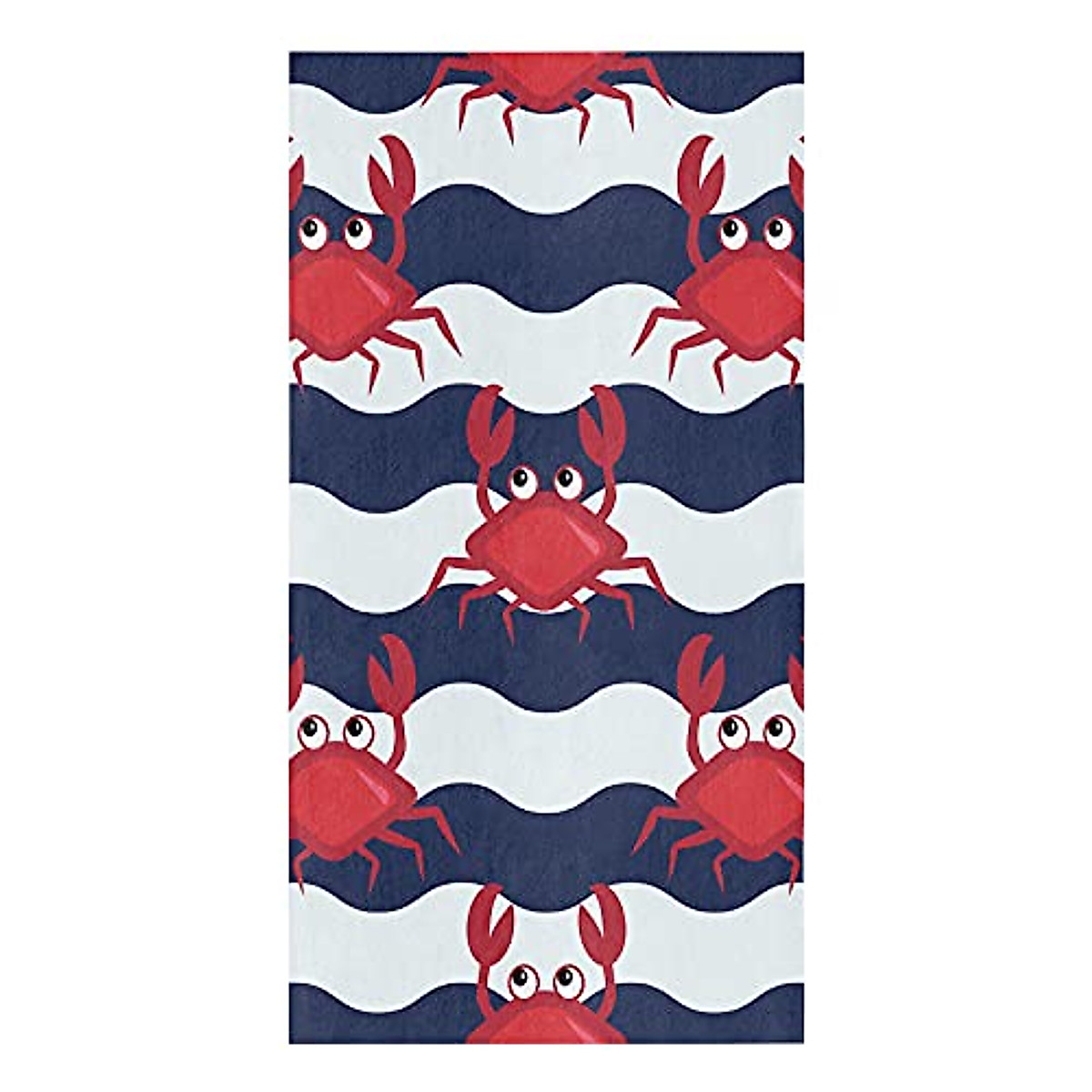 Big buy store Red Crab Kitchen Dish Towels, Soft Lightweight Microfiber Absorbent Hand Towel Blue Chevron Zig Zag Tea Towel for Kitchen Bathroom 18x28in