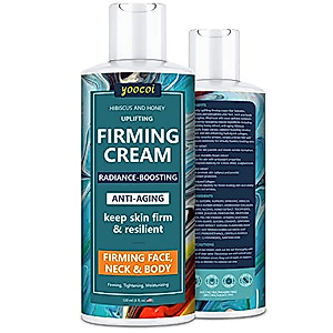 Skin Tightening Cream,Hibiscus and Honey Firming Cream, Neck Firming Cream, Skin Firming and Tightening Lotion, Reduces the Look of Neck Lines, Tightens & Smooths - With Collagen & Honey extract -4 FL OZ/120 ML