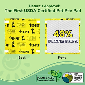 Pet N Pet Pee Pads for Dogs, 50 Counts Puppy Pads, 48% USDA Certified Plant Based Puppy Pee Pads, Unscented Dog Pad, Leak-Proof Training Pads for Dogs, Absorbent Dog Training Pads, Dog Pee Pads