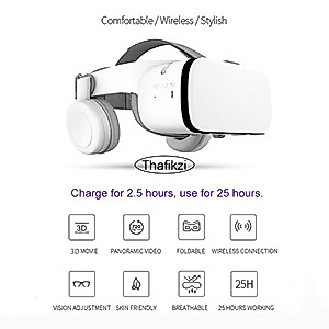 Virtual Reality Headset for Phones 3D VR Glasses with Remote Controller for Movies & Games Metaverse Goggles with Bluetooth Headset, Compatible with iPhone/Android Phones (Mocute Controller)