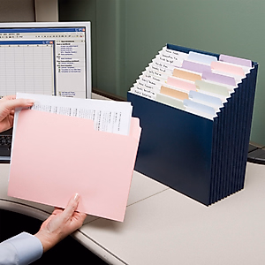 Smead Stadium File, 12 Pockets, Alphabetic/Monthly/Daily, Household/Blank Labels, Letter Size, Navy Blue (70211), 1.88 x 12.25 x 13.63 inches