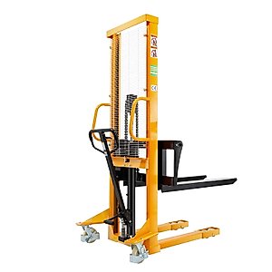 APOLLOLIFT Manual Stacker, 2200 lbs Capacity 63 Inch Lift Height Fixed Leg Stacker, with Adjustable Forks Fixed Legs Only Suitable for Open Bottom Pallet