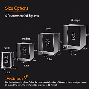 PD 3DPIXDANCE 3D Crystal Photo, Personalized Gifts with Your Own Photo for Fathers Day. Customized Gift for Birthday, Wedding, Anniversary, Memorial, Mother’s Day