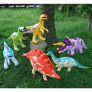 KATAKA 6 Pack Dinosaur Inflatable Toy Includes air Pump Party Decorations Pool Floating Toy Dinosaur Collection Birthday Party Gifts for Children and Adults