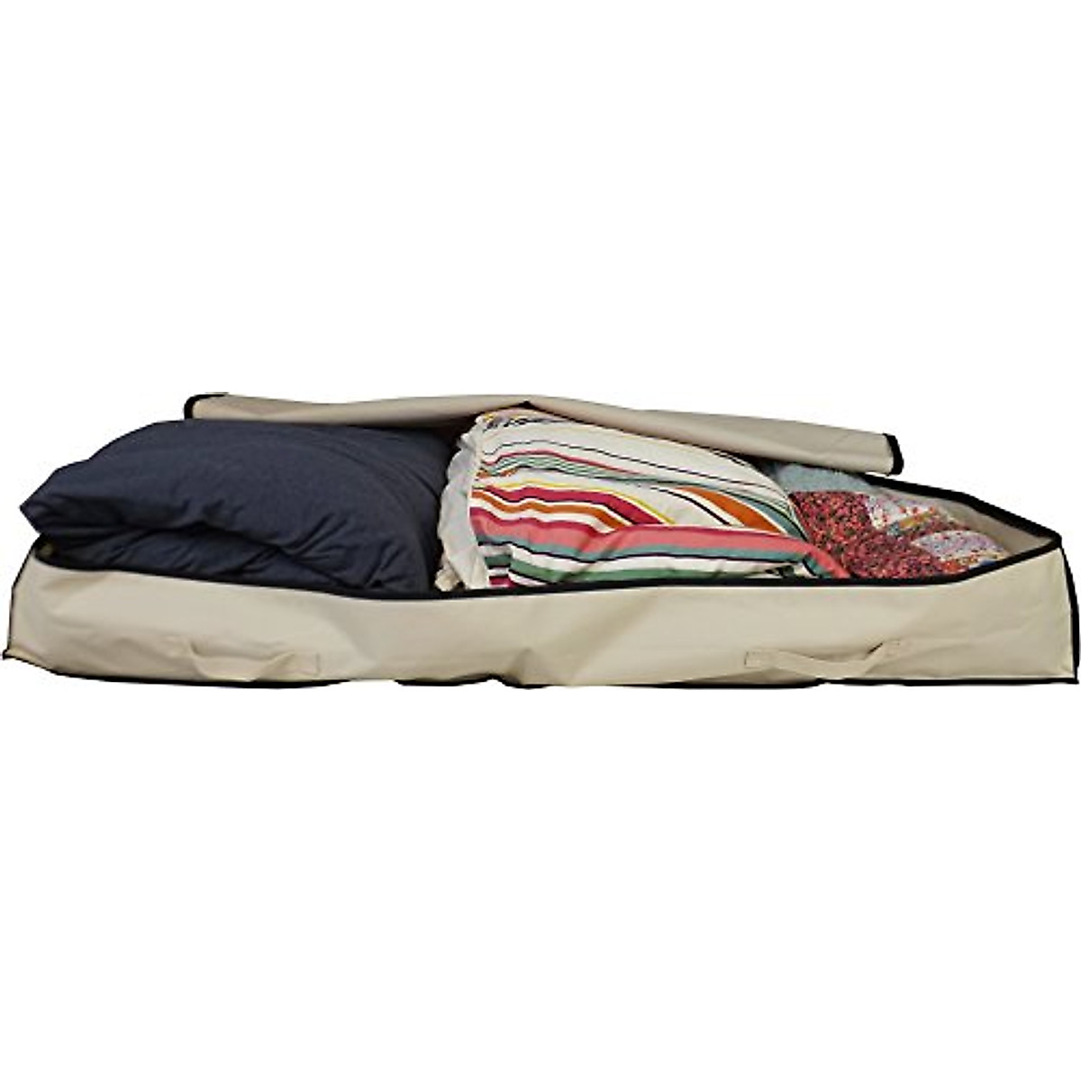 Neusu Underbed Storage Bag for Comforters - Beige, Jumbo XXL, 180 Liters, 49" x 31" x 7"