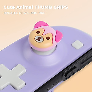 PowerLead Thumb Stick Grip Caps 4PCS for Nintendo Switch, Silicone Joystick Cover Accessories for Nintendo Switch Lite, Cute Animal Theme Gifts for Women Men Kids, Joystick Caps for Switch Controller