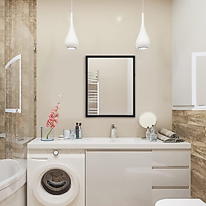 CRUGLA 2 Packs 16x20 Rectangle Wall Mirrors Black Hanging Mirror for Bathroom, Living Room, Bedroom