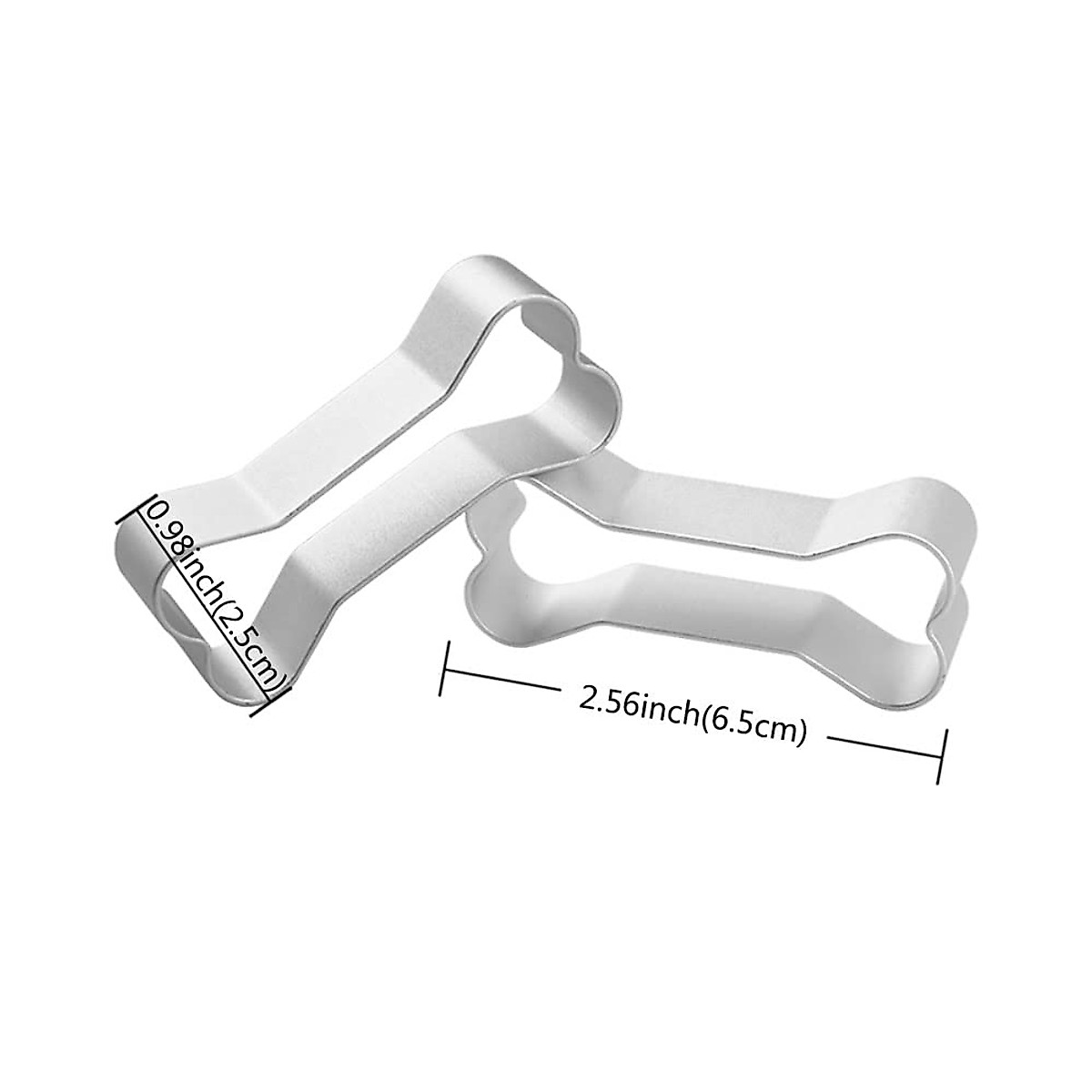 FAZHBARY 6 Counts Bone Cookie Cutter Small Dog Bone Cookie Cutters Metal Dog Bone Shaped Cookie Candy Food Mold Cutters for Treats Baking Crafts
