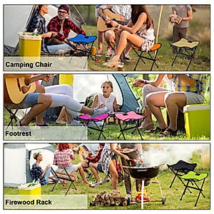 HADUKI Camping Chair Foot Stool,Folding Lightweight Stool Portable Collapsible Camping Stool Retractable Chairs with Carry Bag 220LBS Camping Stools for Indoor Or Camping Fishing Hiking BBQ(Orange)